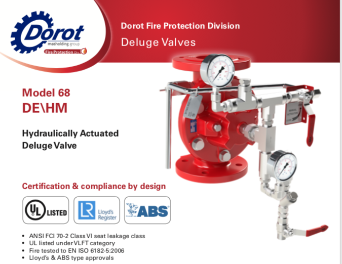 DOROT Deluge Valve Model 68, OCV Deluge Model 68, OCV Control Valves